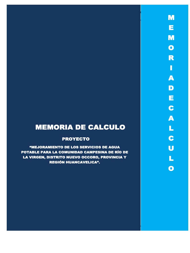 Memoria de Calculo Hidraulico | PDF | Bomba | Agua