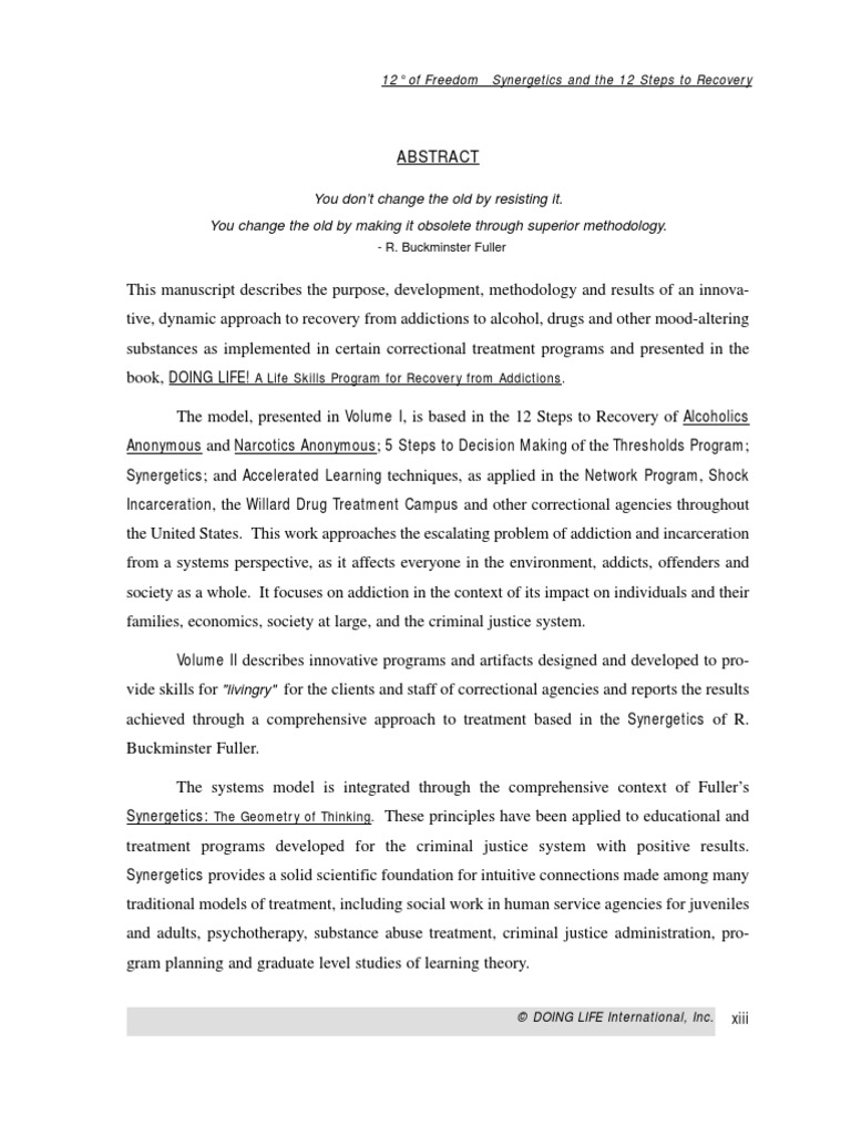 Fi Freedom Synergetics and The 12 Steps To Recovery | PDF | Substance ...