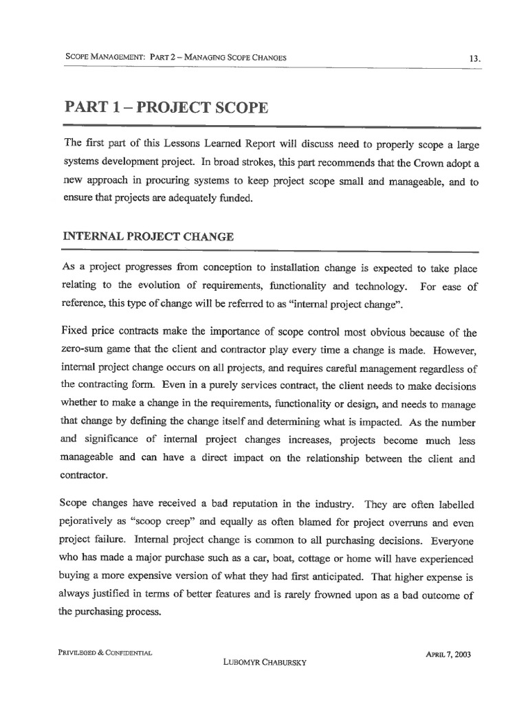 Scope Management Part 2 | PDF