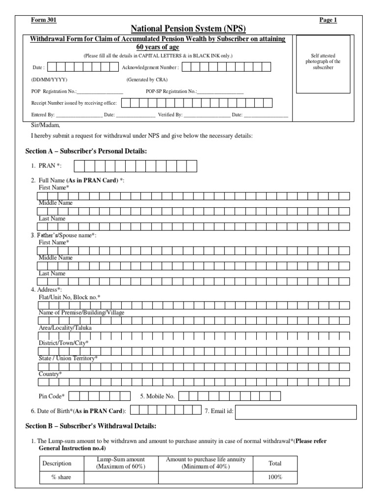 NPS Withdrawal Forms | PDF | Identity Document | Government