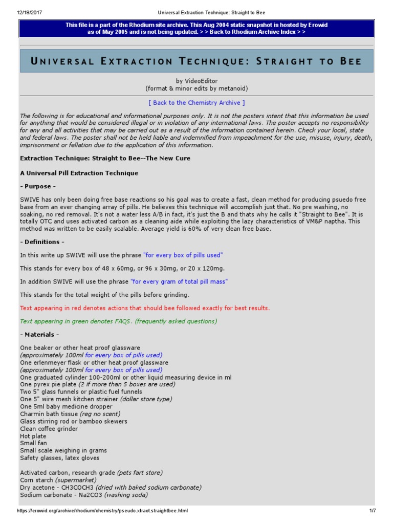 Universal Extraction Technique - Straight To Bee | PDF | Filtration ...