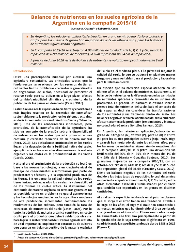 Balance de Nutrientes | PDF | Cereales | Agricultura