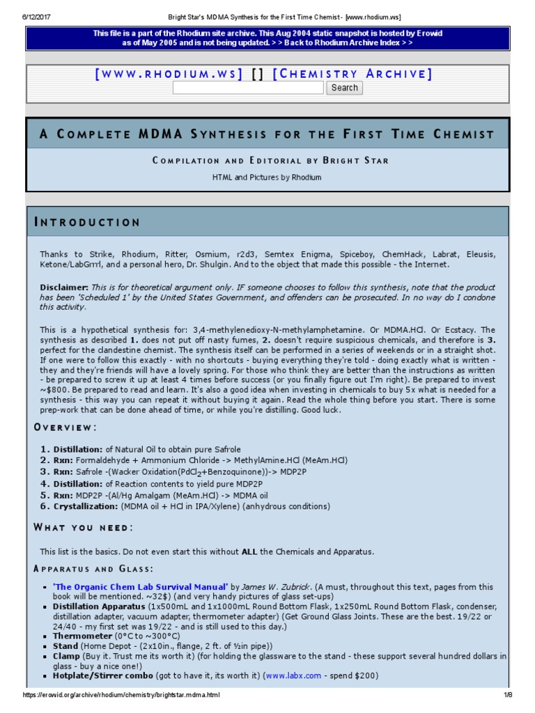Safrole oil distillation for MDMA synthesis | PDF | Distillation ...