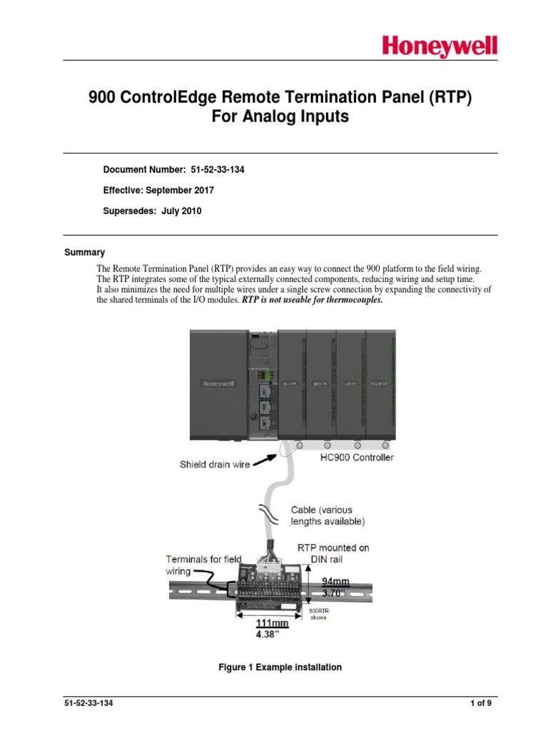 900 ControlEdge RTP for Analog Inputs | PDF | Electric Power | Electrical Equipment