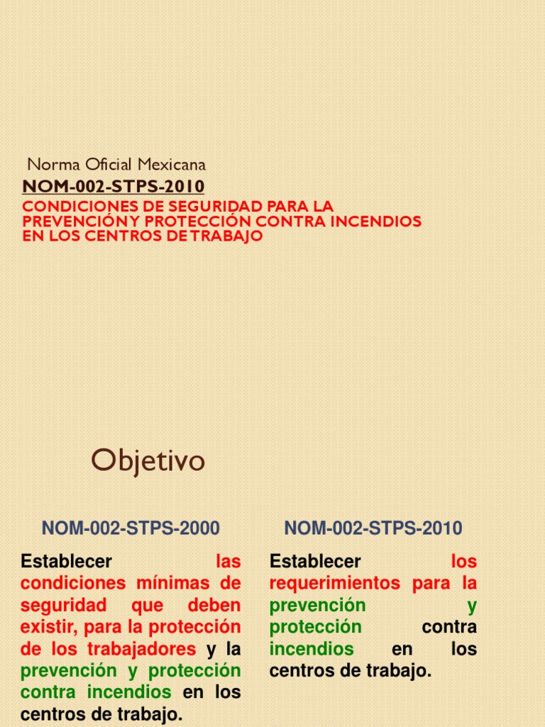Presentacion NOM 002 STPS 2010 | PDF | Potasio | Dieta y nutrición