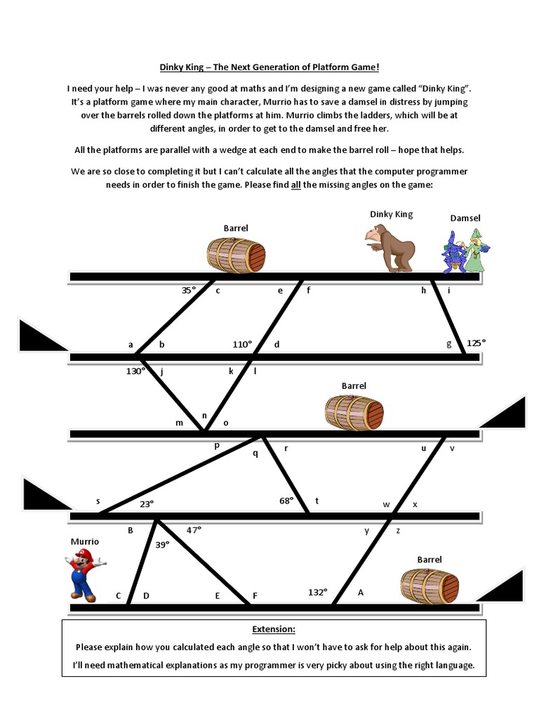 Calculating Platform Angles for the Game 'Dinky King' to Complete Level ...