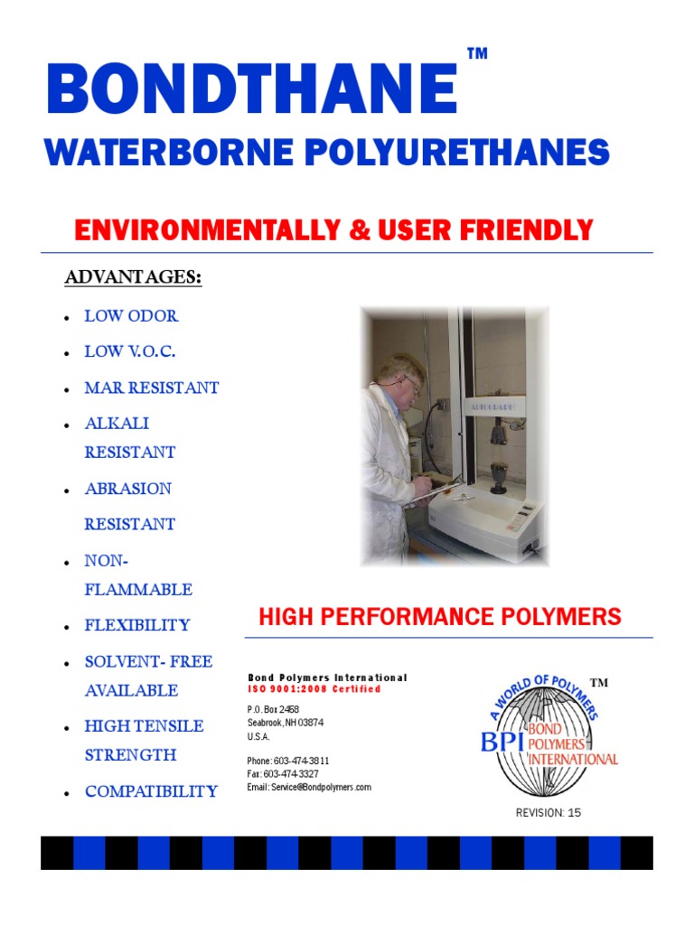 Bond Polymers International Brochure | PDF | Polyurethane | Polyvinyl ...