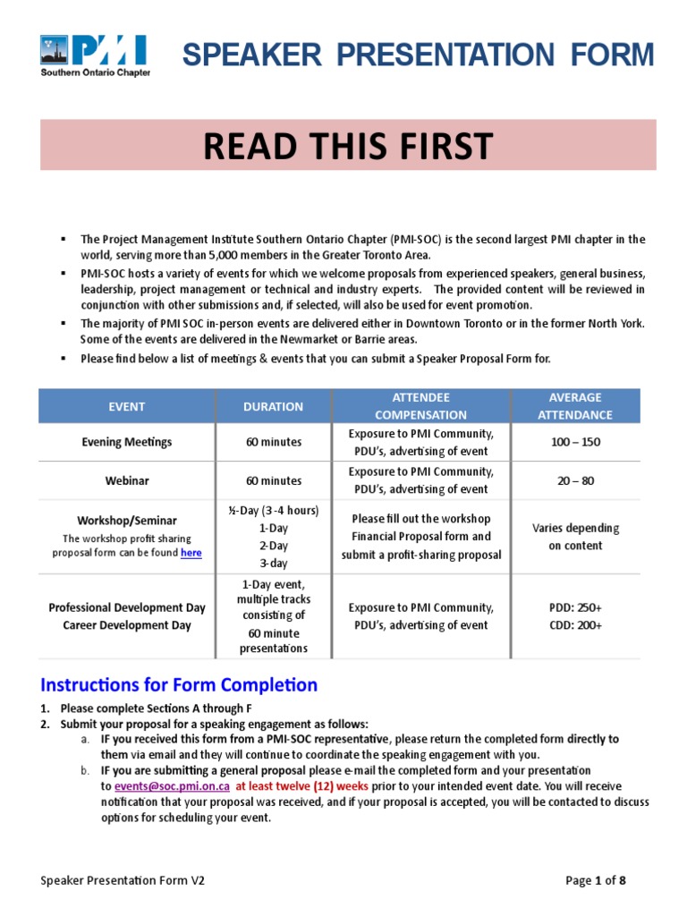 Speaker Presentation Form Template V2 | PDF | Copyright | Streaming Media