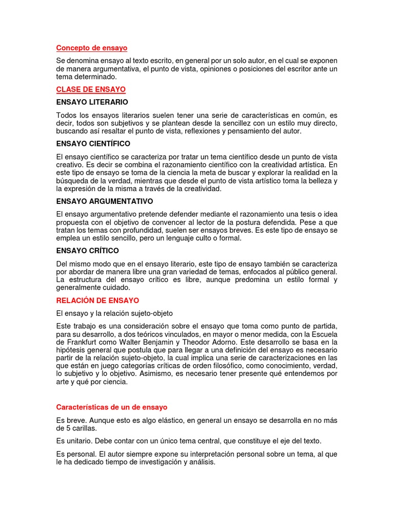 Concepto de Ensayo | PDF | Ensayos | Science