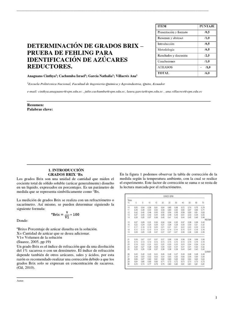 Grados Brix en Bebidas Comerciales | PDF | Concentración | Sacarosa