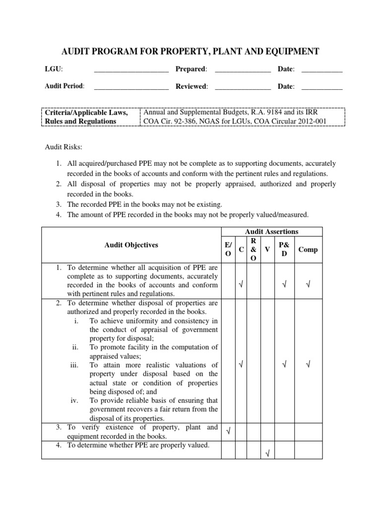 AP - Property, Plant and Equipment | PDF | Real Estate Appraisal | Audit