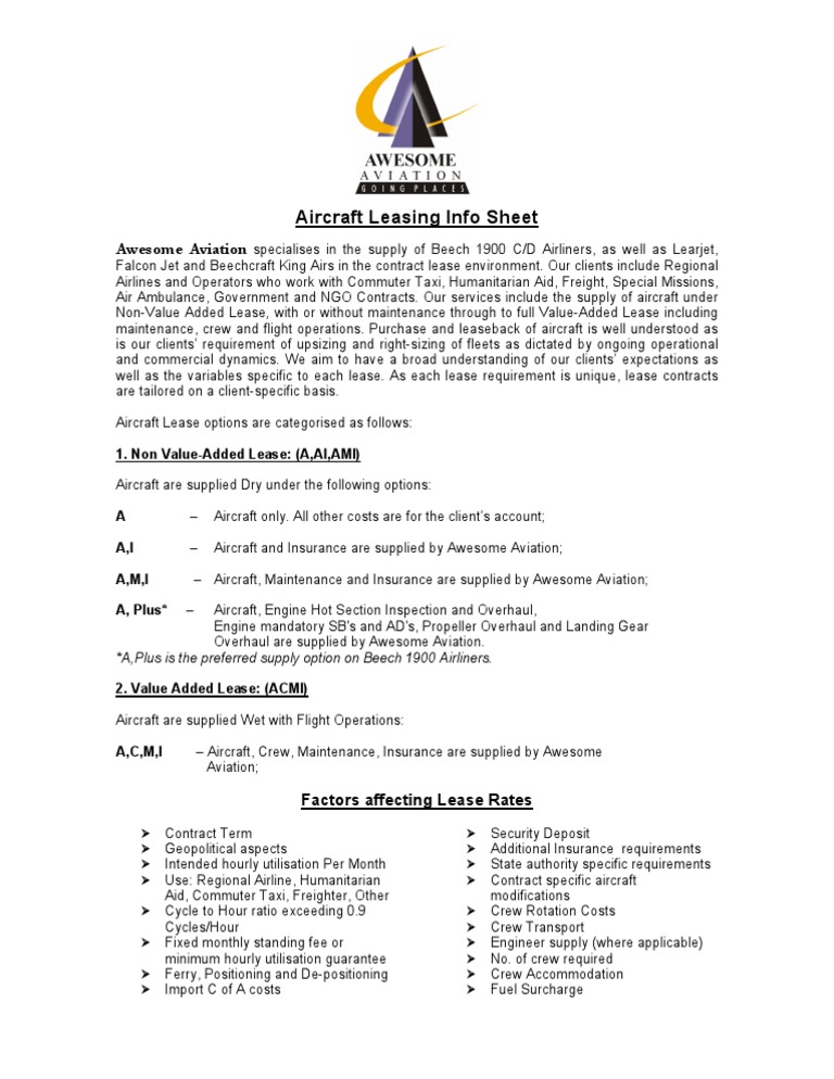 Lease Types | PDF | Aircraft | Industries