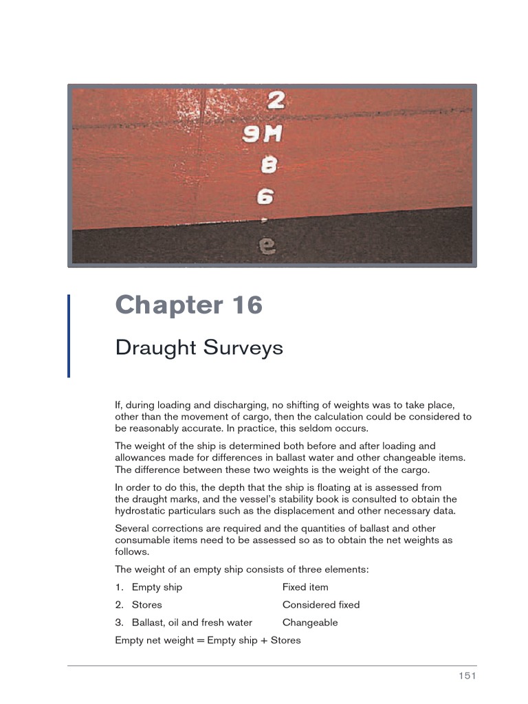 Draught Surveys | PDF | Density | Surveying