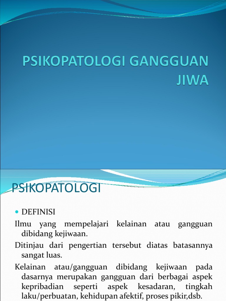PSIKOPATOLOGI | PDF | Sains & Matematika