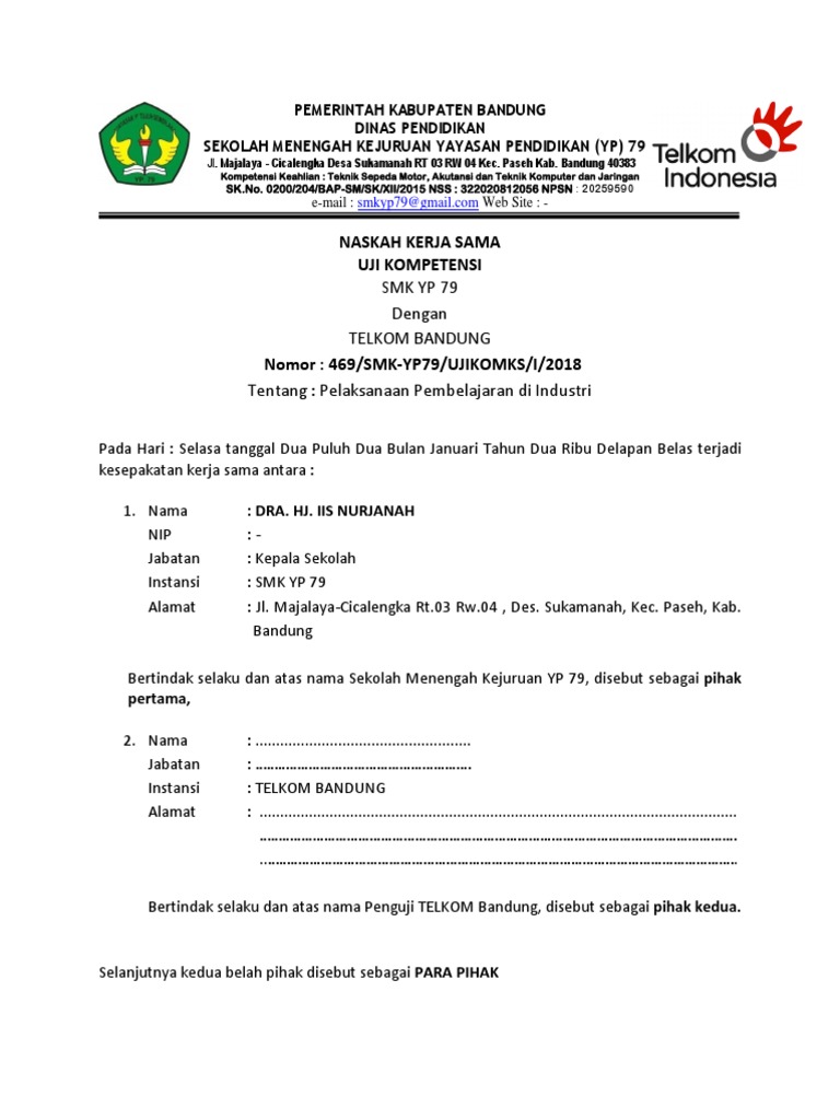 MOU Ujikom Penguji TELKOM | PDF