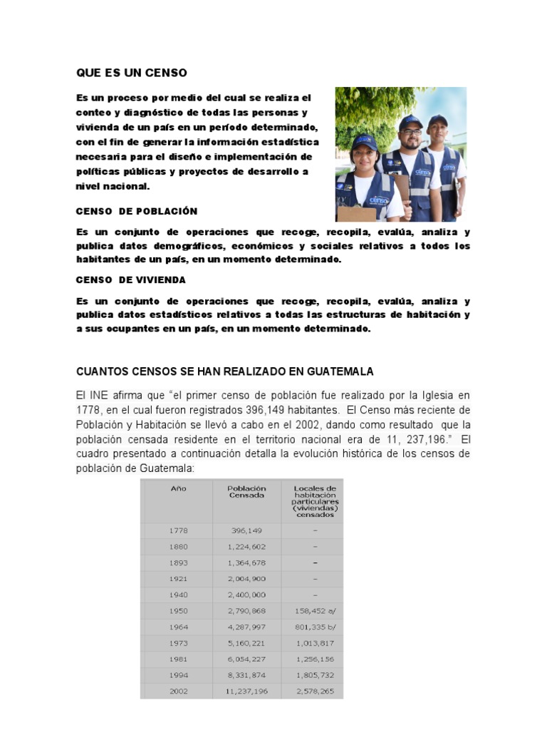 Que Es Un Censo | PDF | Población | Censo