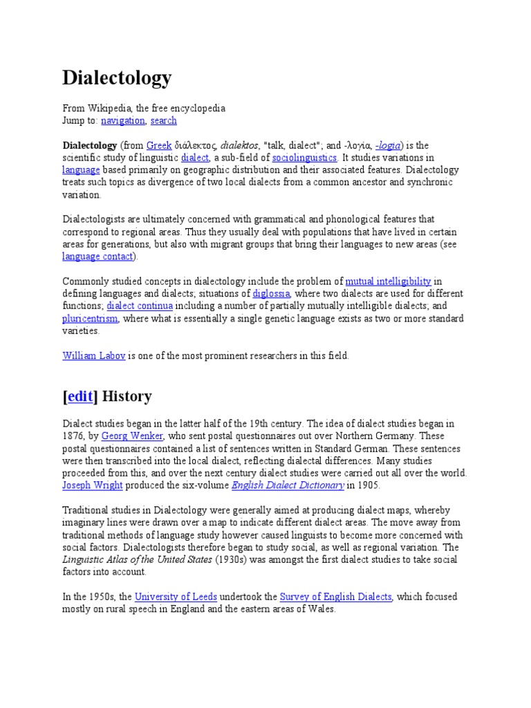 Dialectology: History | PDF | Linguistics | Dialectology