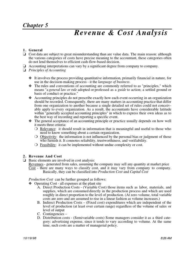 Revenue & Cost Analysis: 1 - General | PDF | Finance & Money Management