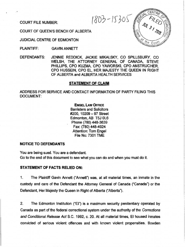 Statement of Claim | PDF