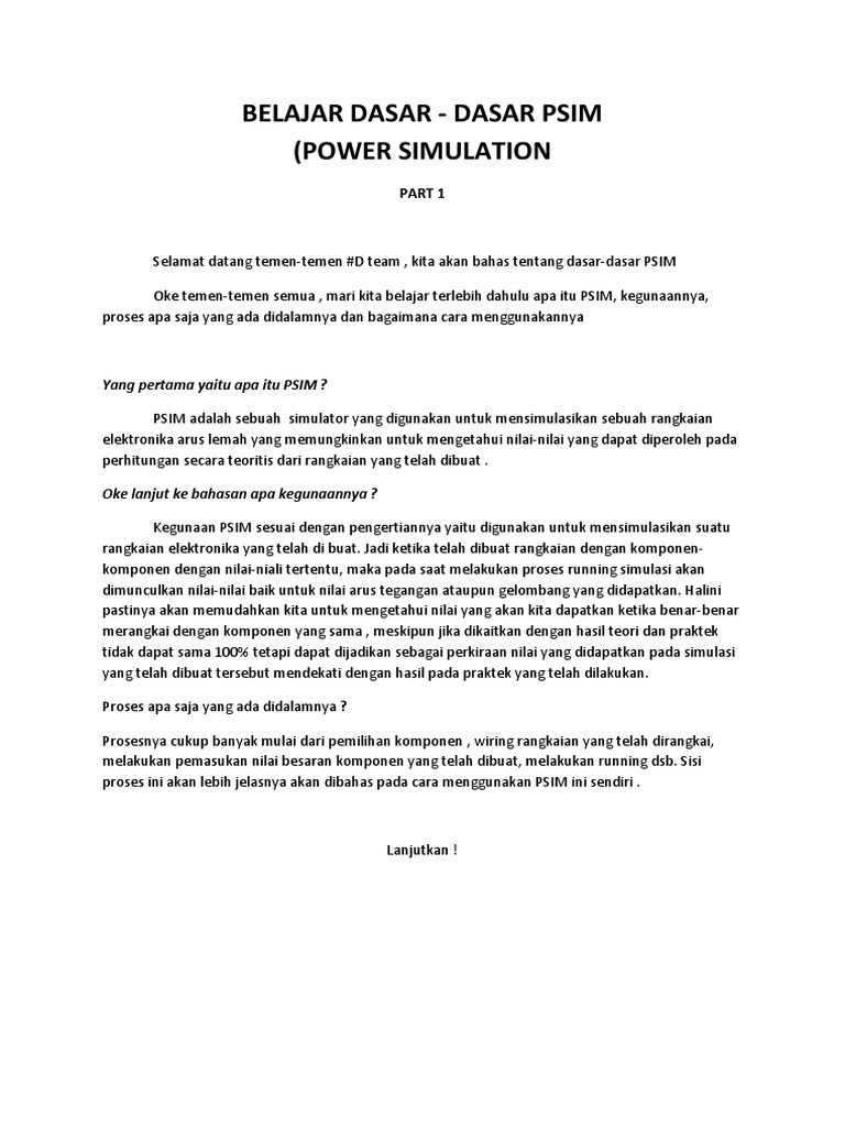 Belajar Dasar Psim | PDF