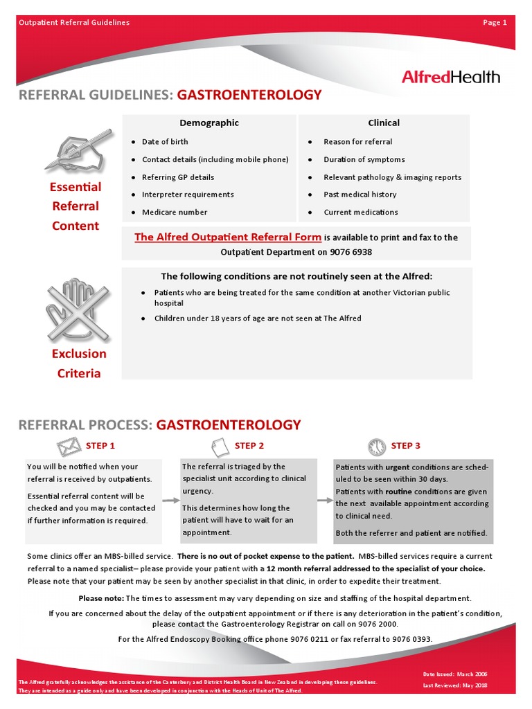 Gastroenterology Referral Guidelines | PDF | Hepatitis | Colorectal Cancer