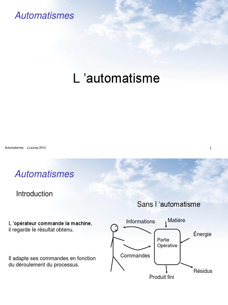 2-Cours Présentation Automatismes | PDF | Automate programmable industriel | Électrotechnique