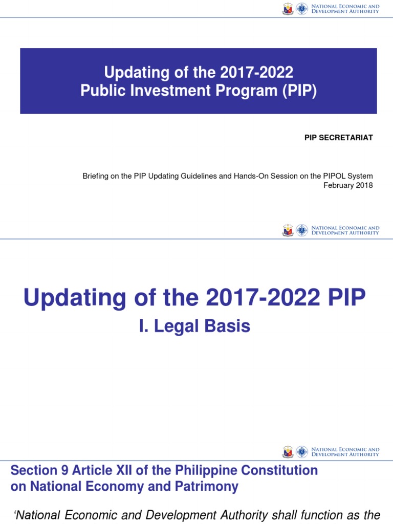 Presentation On The PIP Updating Guidelines PDF | PDF | Economies ...