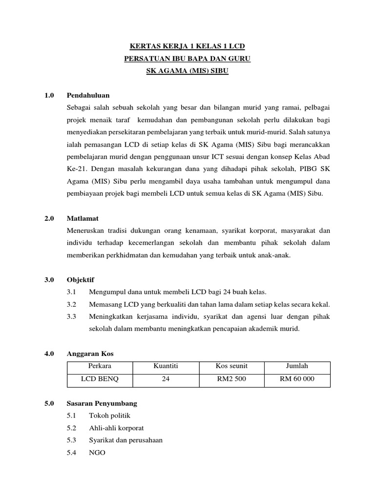 Kertas Kerja Projek LCD | PDF