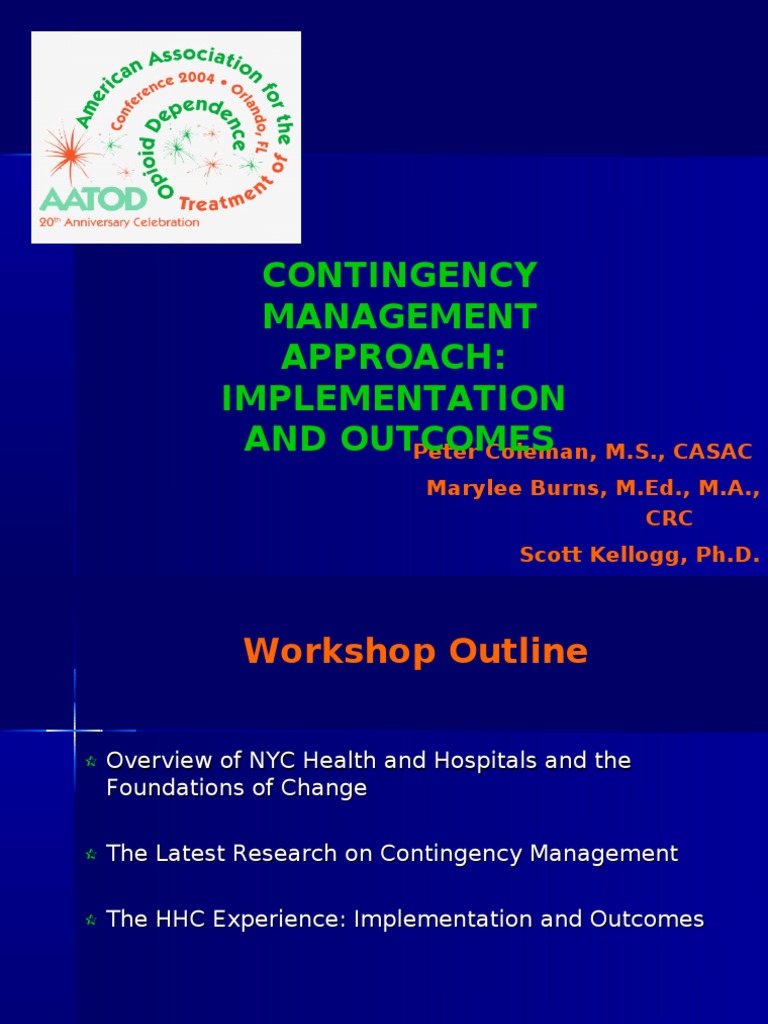 Contingency Management Approach: Implementation and Outcomes | PDF ...