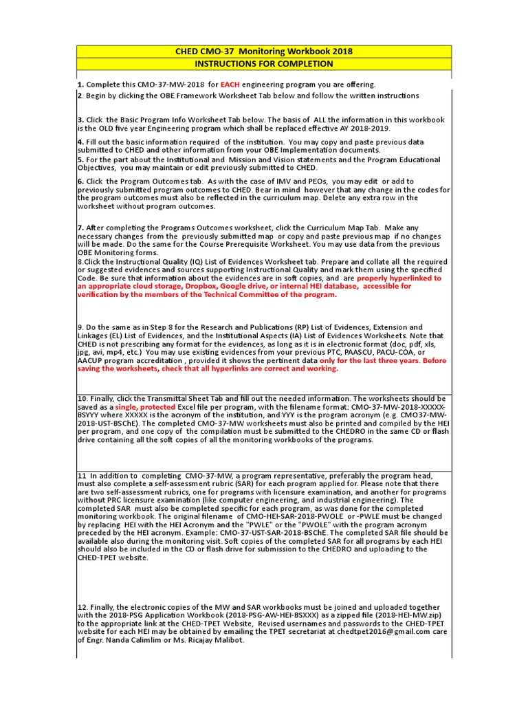 CMO-37 Monitoring Workbook 2018 | PDF | Worksheet | Geometry