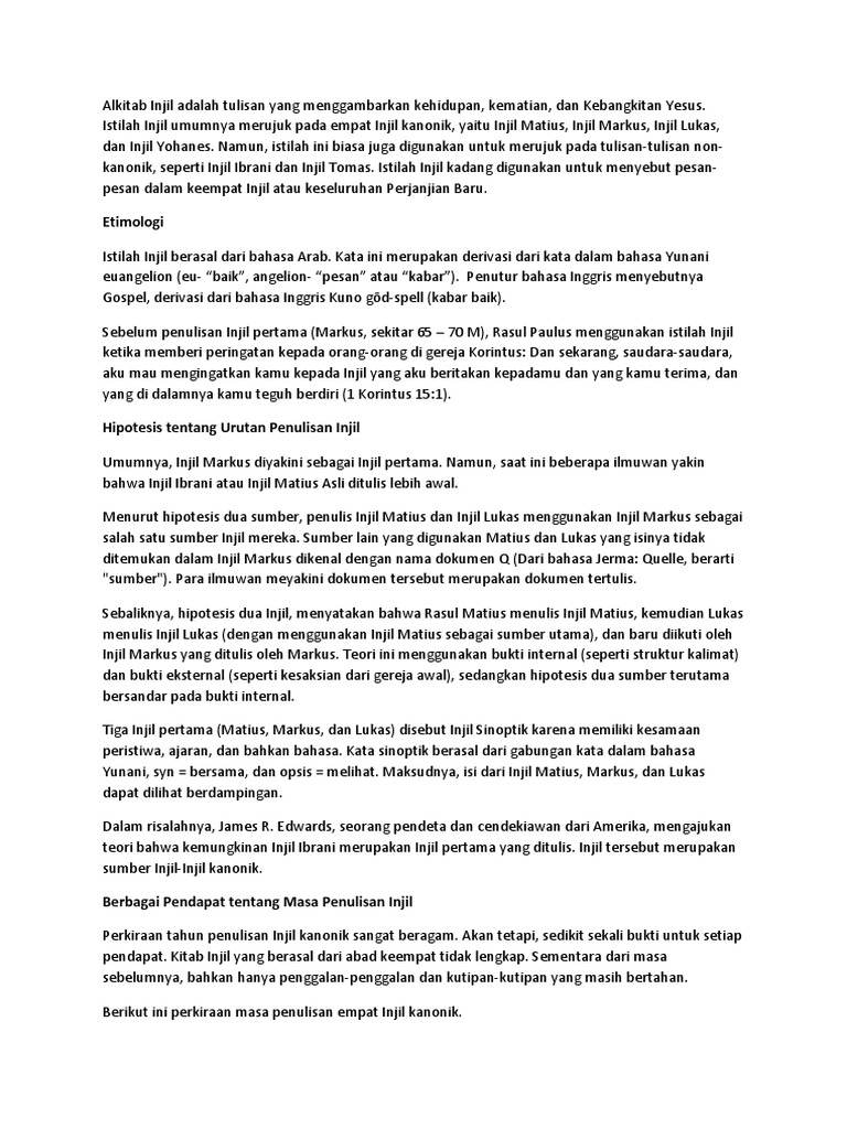 Alkitab Injil | PDF