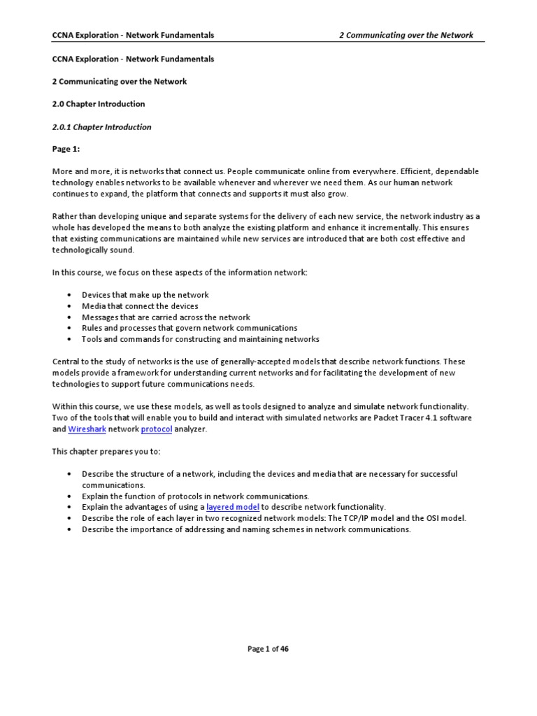 2 Communicating Over The Network | PDF | Computer Network | Internet ...