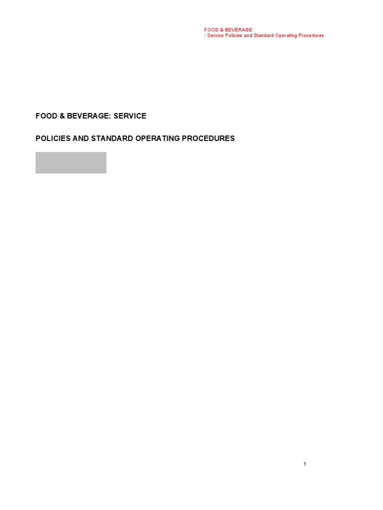 Restaurant Service SOP Guide | PDF | Waiting Staff | Tourism