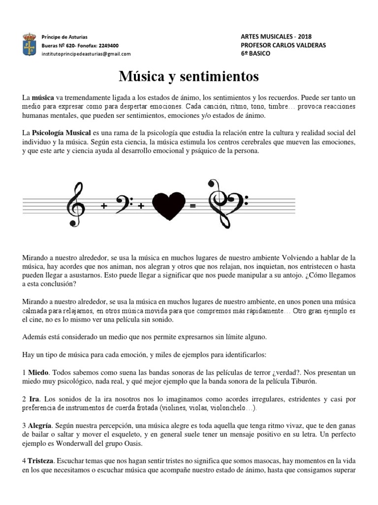 Música y emociones: una conexión profunda | PDF | Las emociones ...