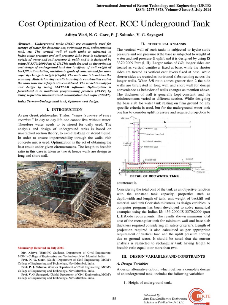 Water Tank Design | PDF | Nonlinear Programming | Mathematical Optimization