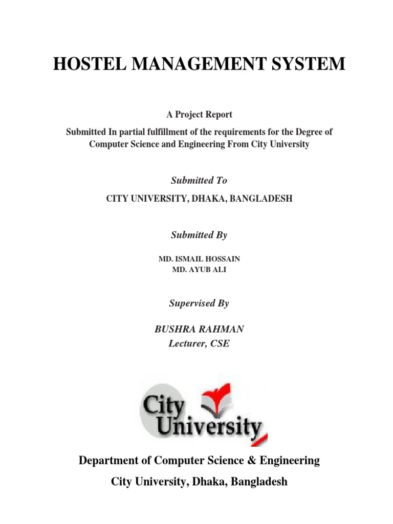 Hostel Management System Pdf Feasibility Study Unit Testing