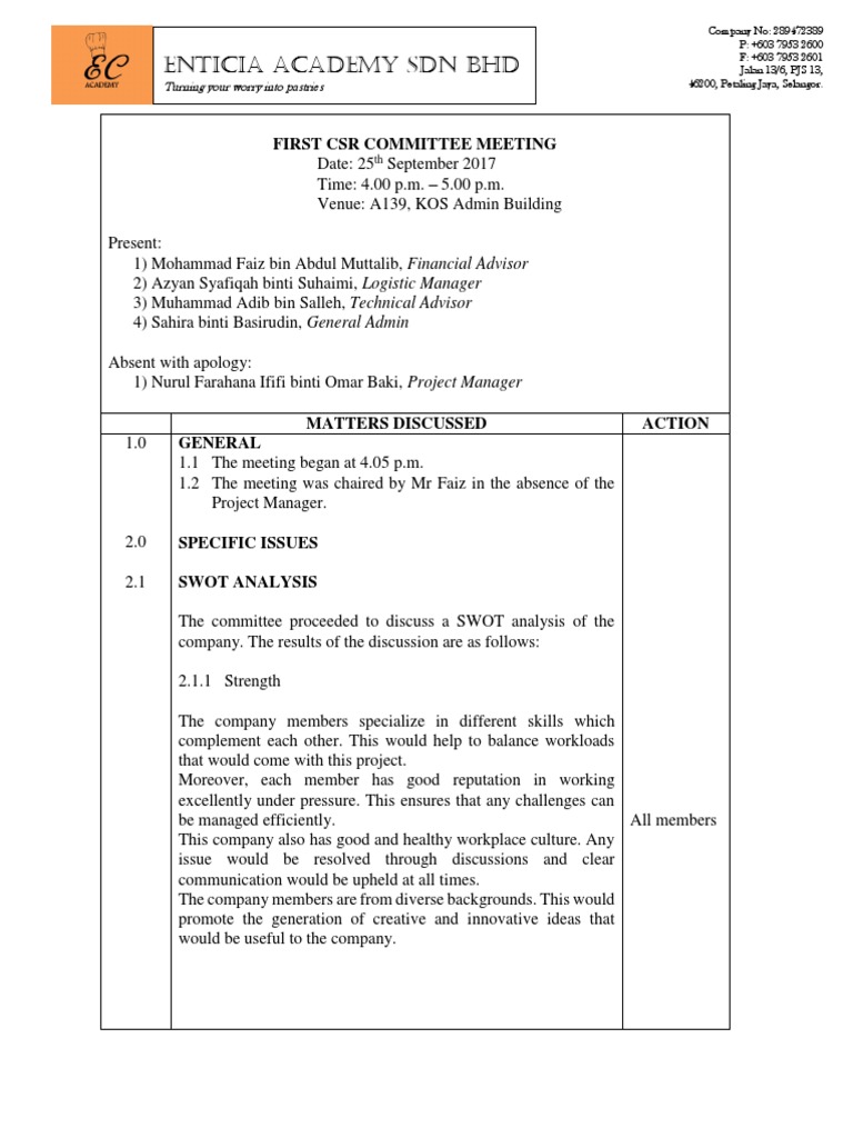 Minutes Meeting | Logistics | Supply Chain