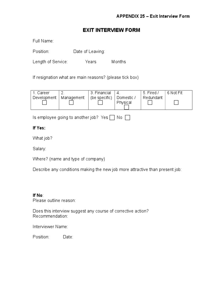 Form Exit Interview Indonesia | PDF | Interview | Employment