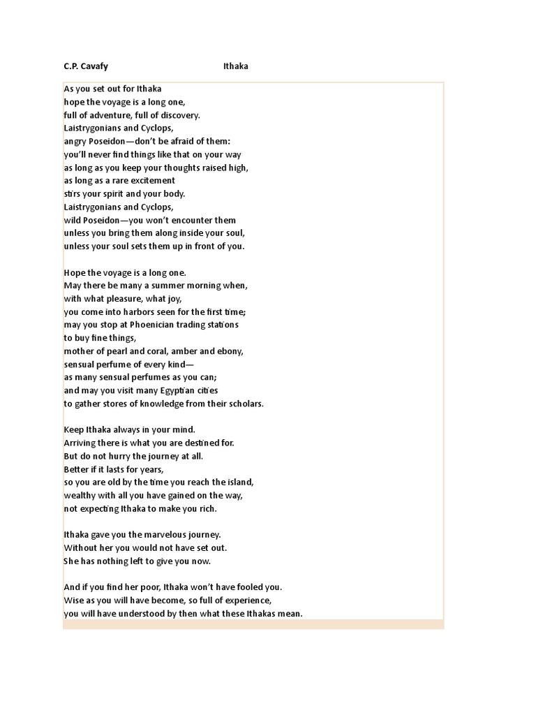 Ithaka | PDF | Poetry