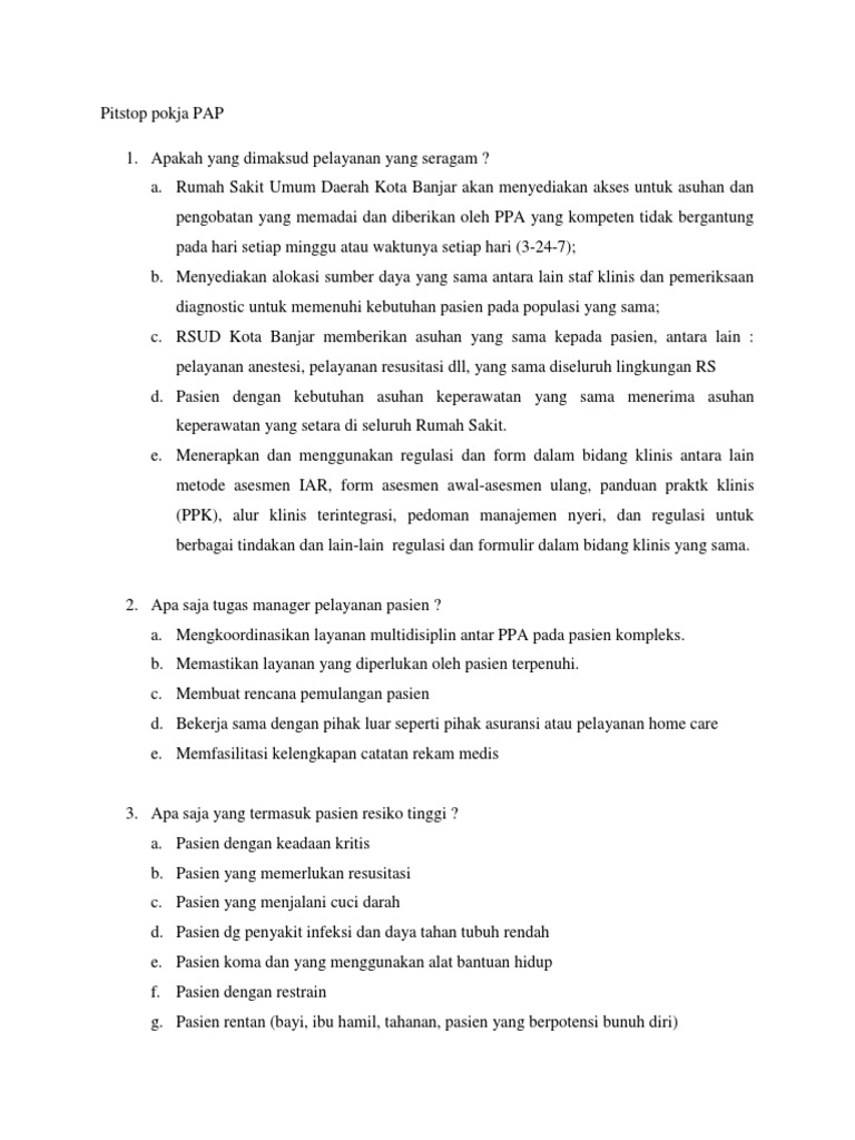 Pitstop Pokja PAP | PDF