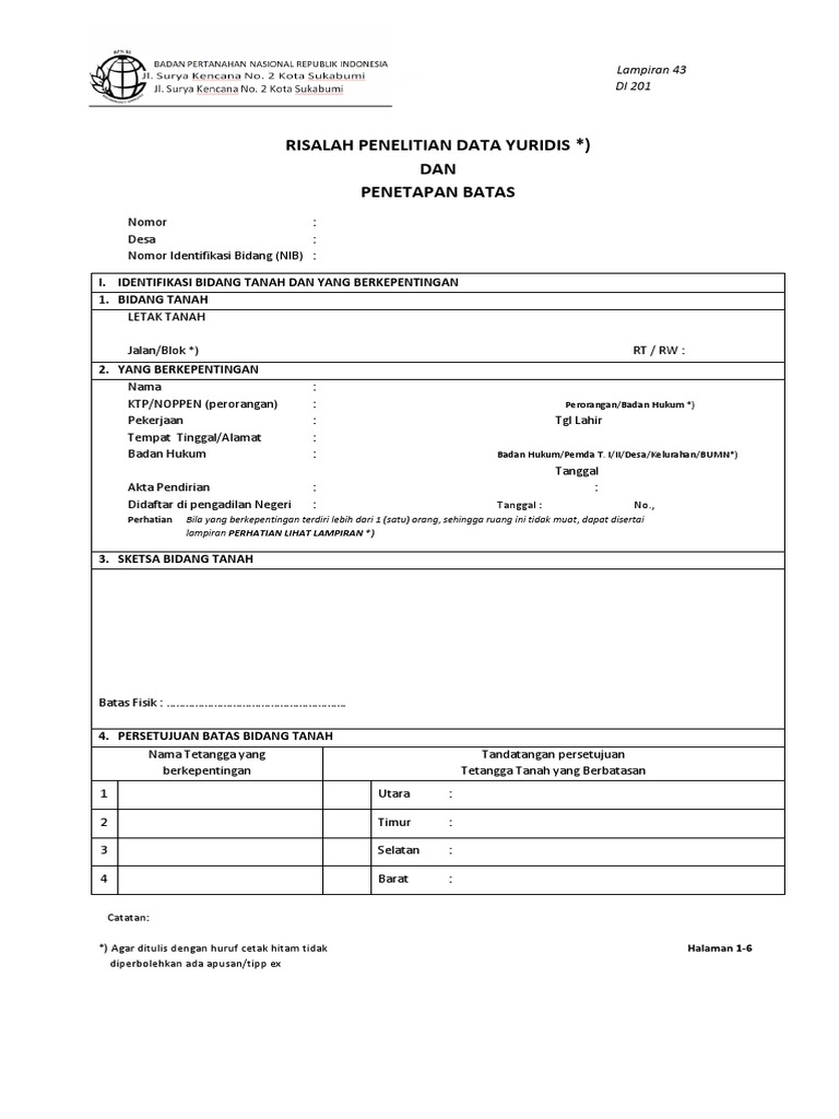 Risalah Penelitian Data Yuridis Kota | PDF
