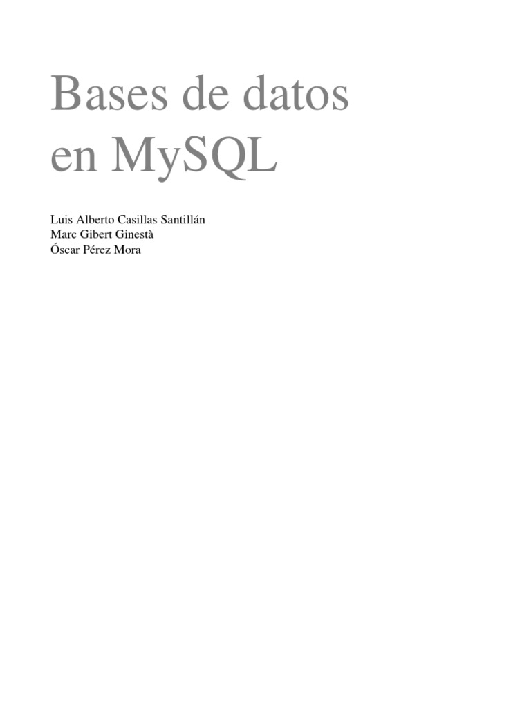 Mysql El Motor de Base de Datos | PDF | SQL | Byte