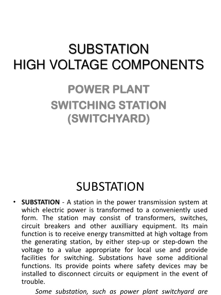 Power Plant Substation Components | PDF | Electrical Substation ...