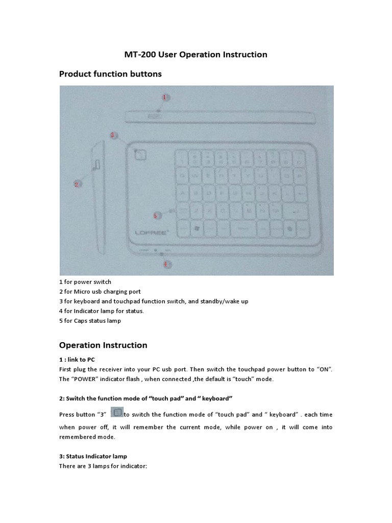 MT-200 User Manual PDF | PDF | Computer Keyboard | Office Equipment