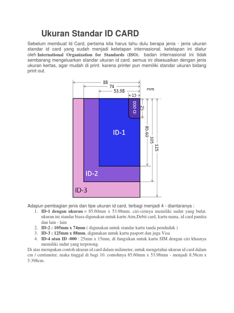 Ukuran Standar ID CARD | PDF