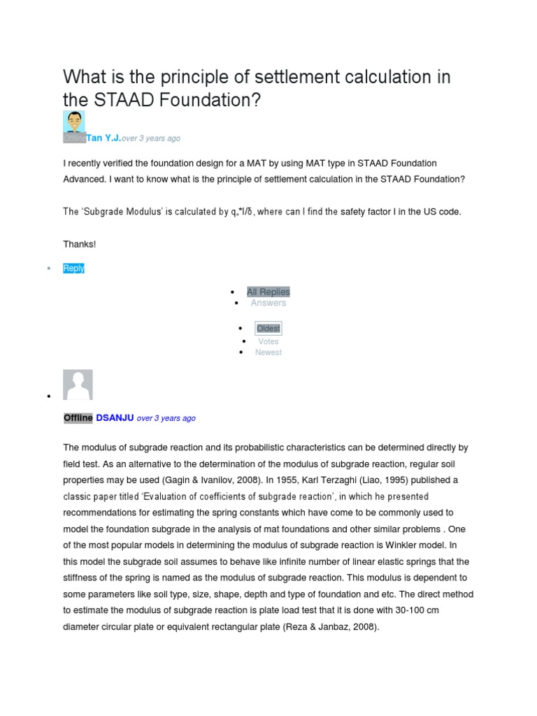 What Is The Principle of Settlement Calculation in The STAAD Foundation ...
