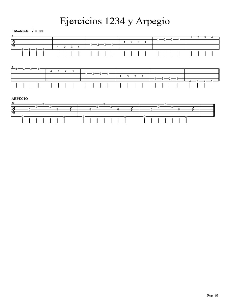 Ejercicios 1234 y Arpegio PDF | PDF