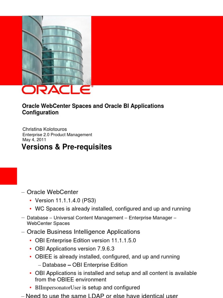 Configure Oracle WebCenter with BI Apps | PDF | Oracle Database ...