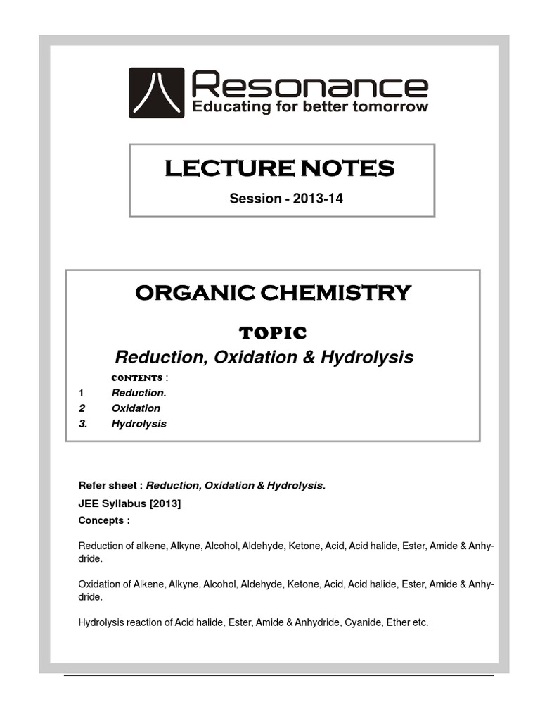 Oxidation Reaction Organic Chemistry