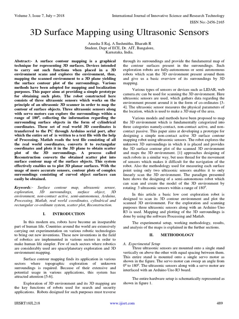 3D Surface Mapping Using Ultrasonic Sensors | PDF | Image Scanner ...